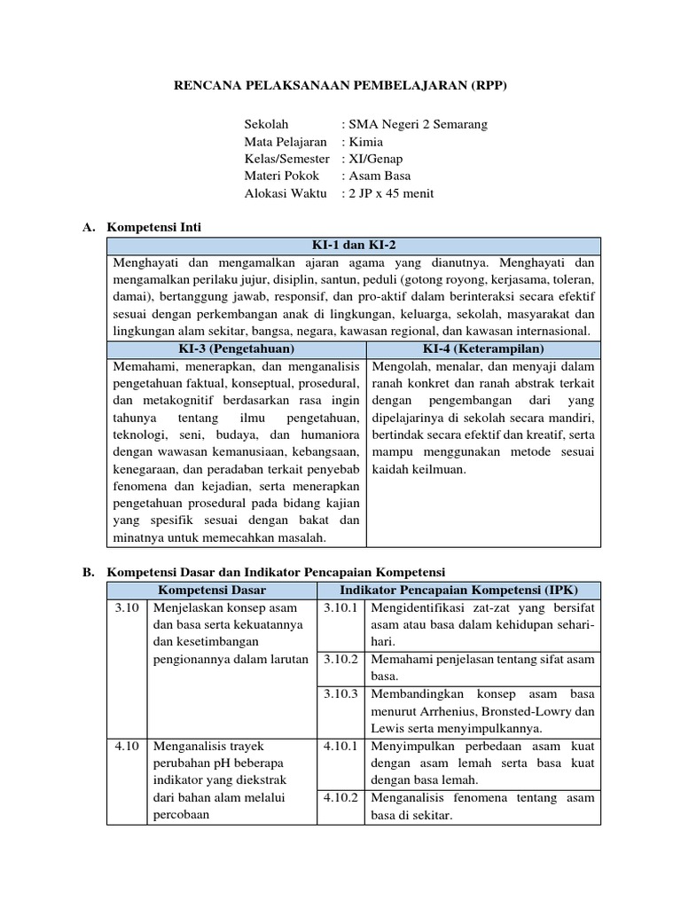 RPP Asam Basa | PDF