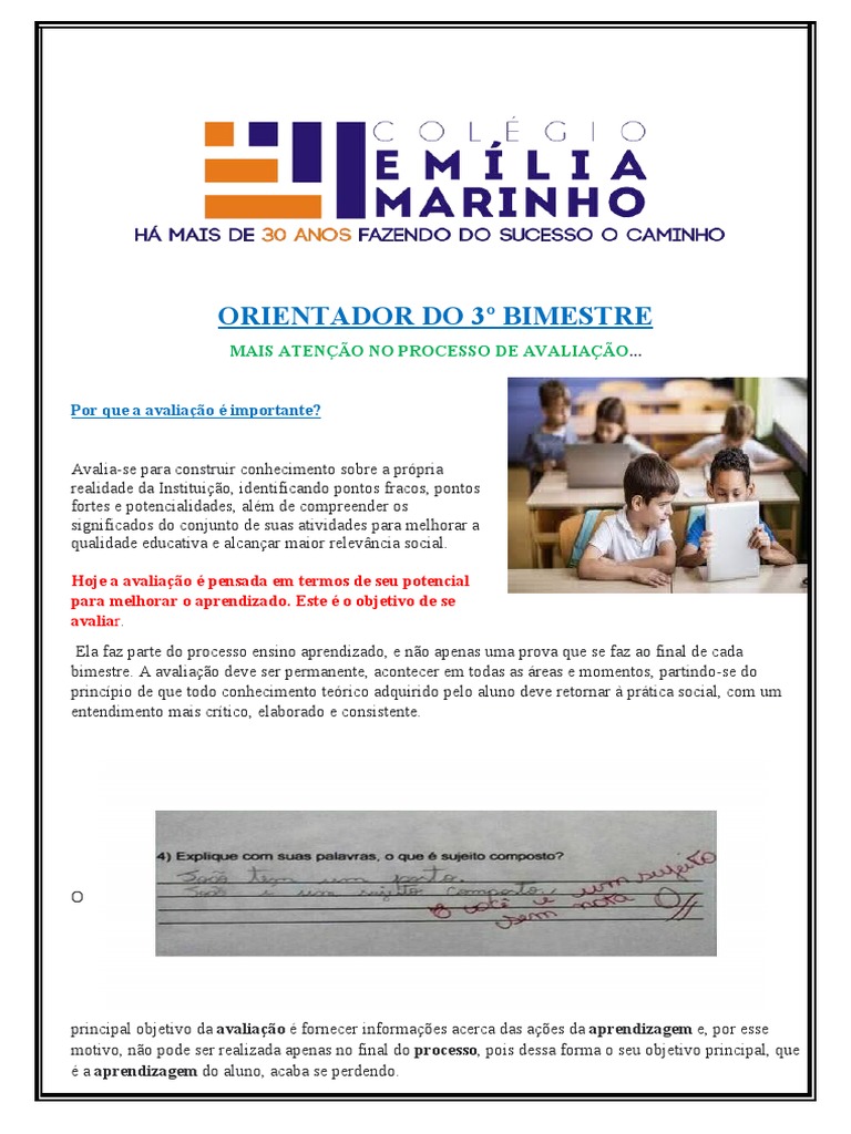 Orientações para o 3º Bimestre | PDF