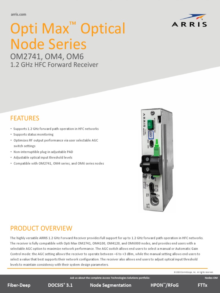 OM Opti Max 1.2 GHZ HFC Forward Receiver Data Sheet | PDF | Decibel ...