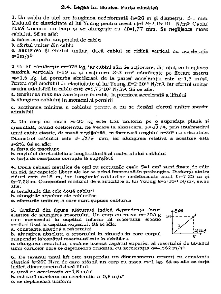 Pb. 7 Legea Lui Hooke. Forta Elastica | PDF