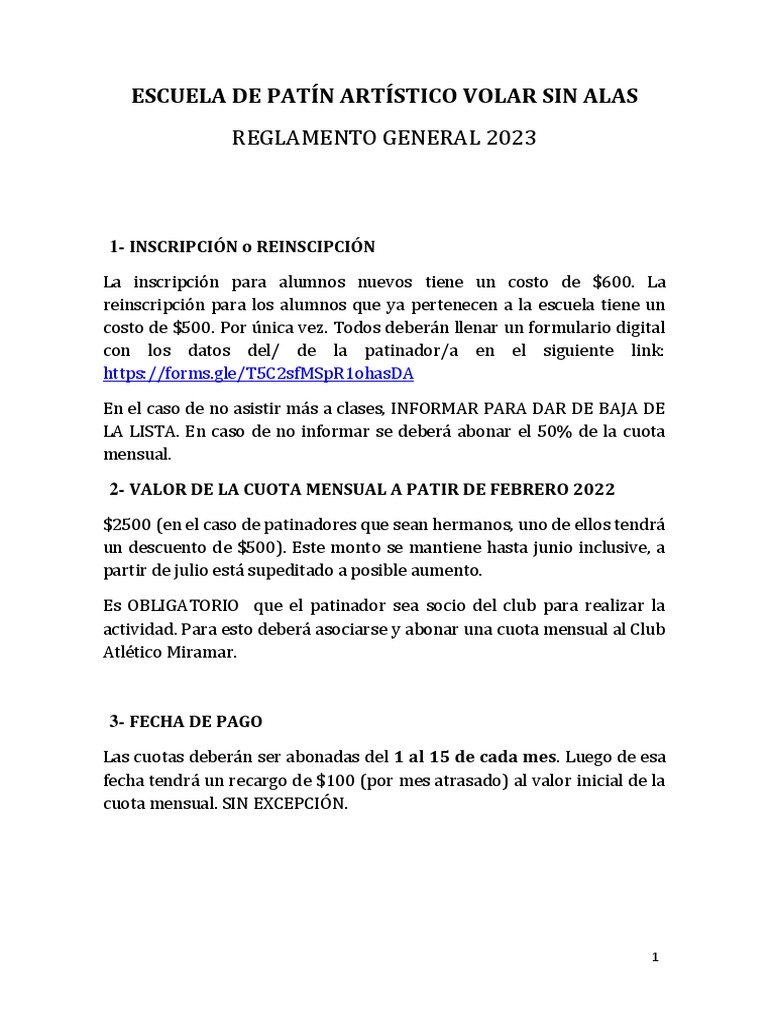 Reglamento 2023 | PDF