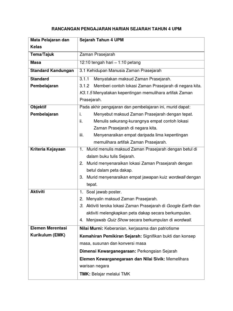 RPH Sej M2 (18.8.22) | PDF