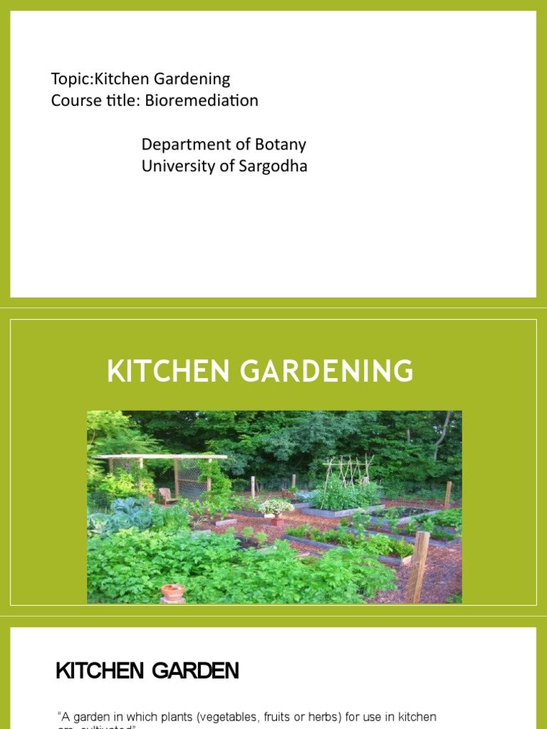 Kitchen Gardening Basics and Benefits | PDF