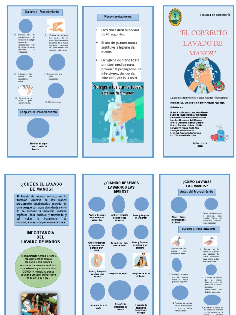 Triptico de Lavado de Manos Aprobado | PDF | Lavado de manos | Medicina