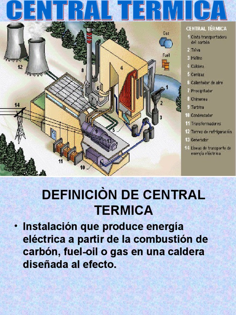 Componentes y Funcionamiento de Centrales Térmicas | PDF | Combustibles ...