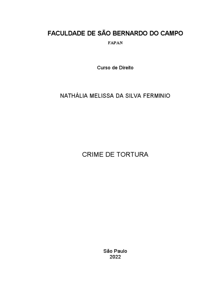 Crime+de+Tortura+TCC Abcdpdf PDF para Word | PDF | Crimes | Crime e ...