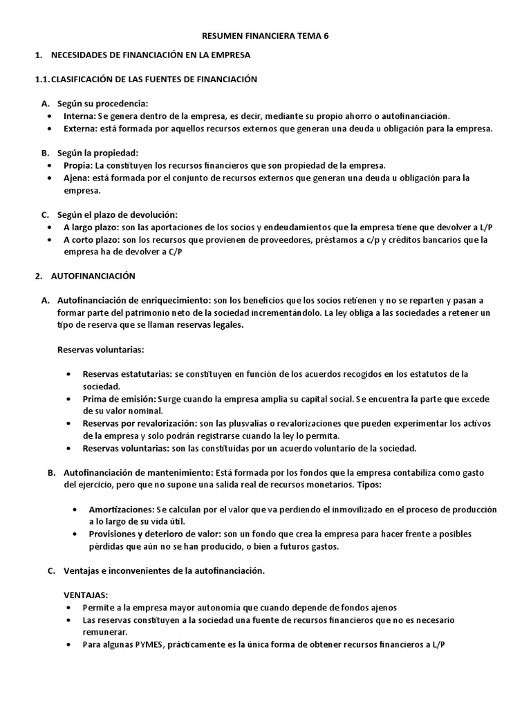 Resumen Financiera Tema 6 | PDF | Compartir (Finanzas) | Inversiones