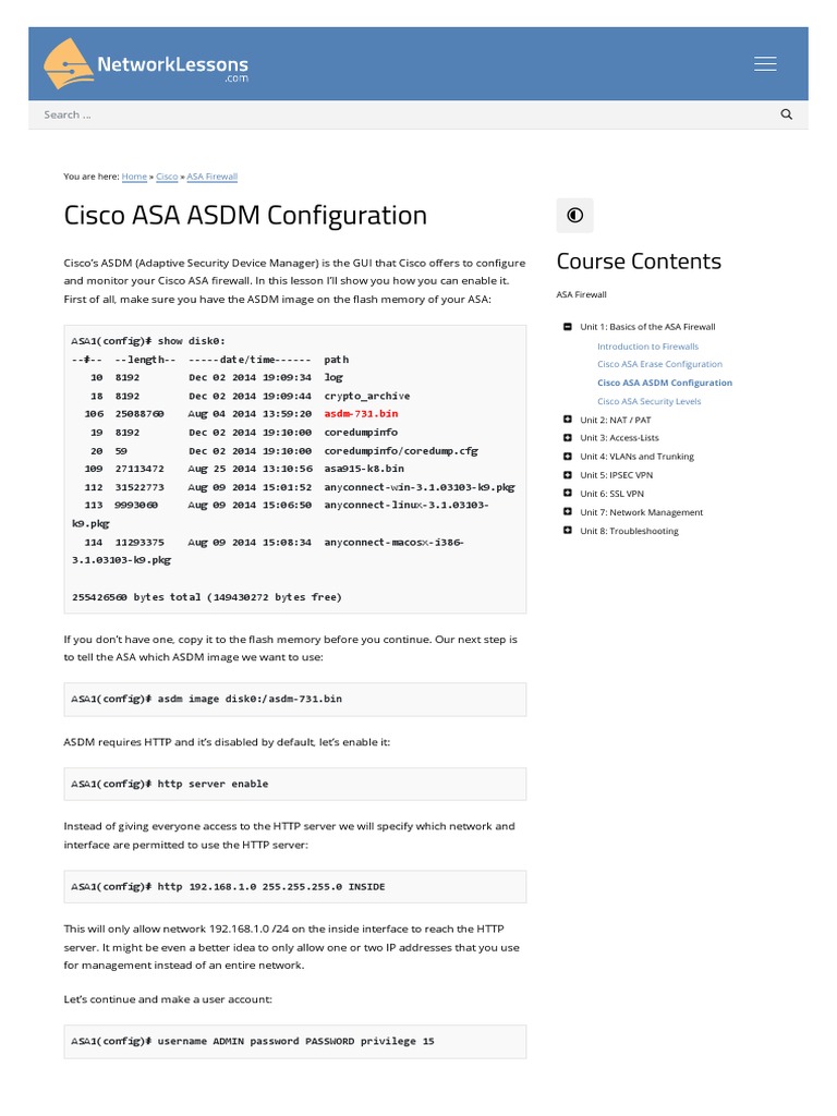 Cisco ASA ASDM Setup Guide | PDF | Hypertext Transfer Protocol | Networking