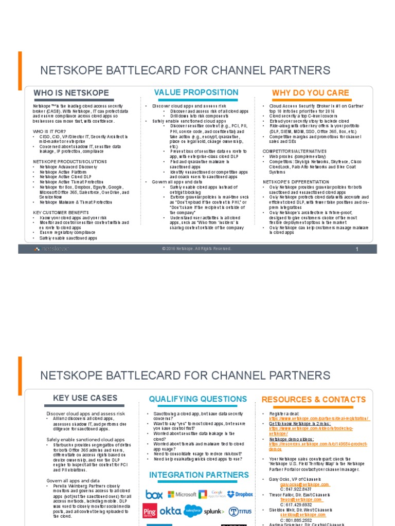 Netskope Battlecard | PDF | Cloud Computing | Mobile App