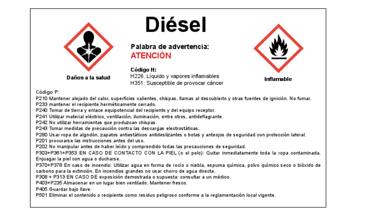 Etiquetas de Seguridad para Diésel | PDF | Relaciones personales ...