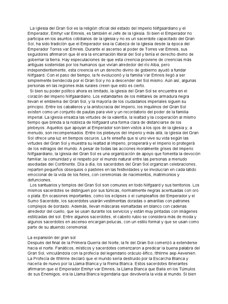 Lore - El Gran Sol | PDF | imperio Romano | Iglesia Católica