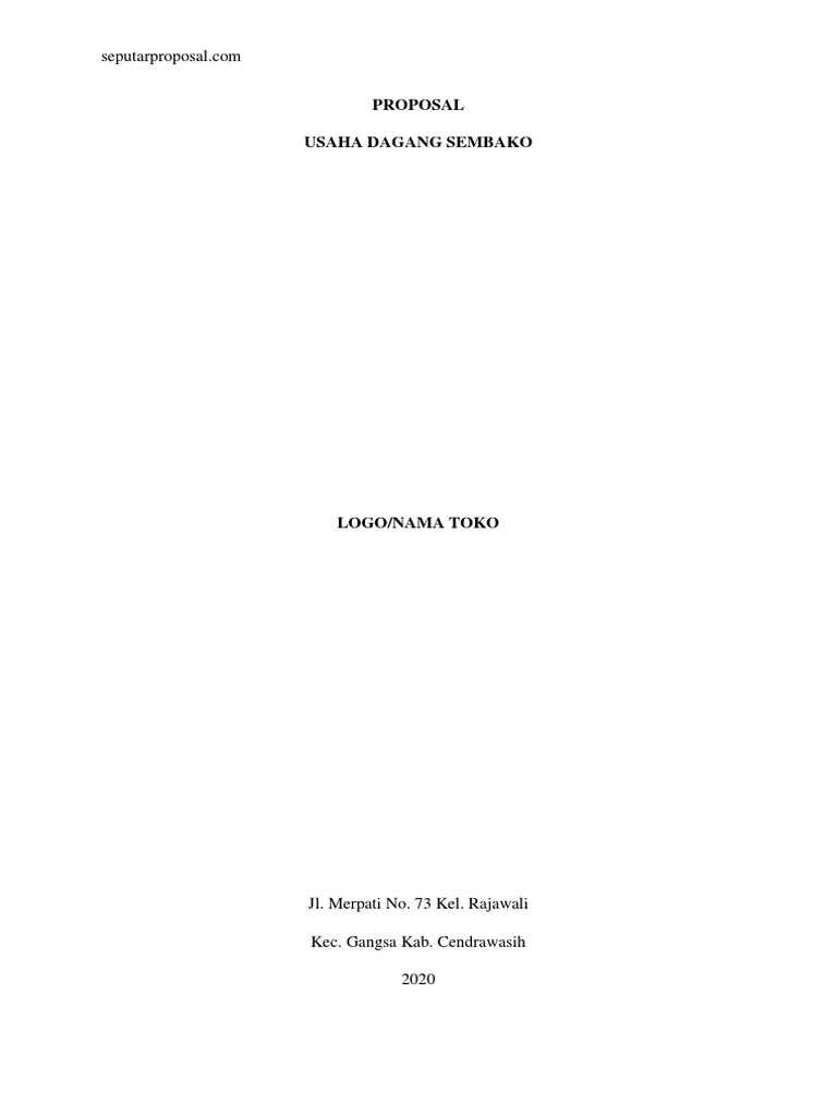 Proposal Usaha Dagang Sembako | PDF