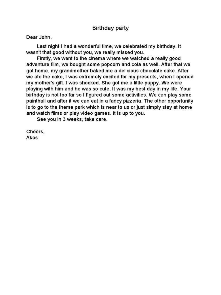 Birthday Party | PDF