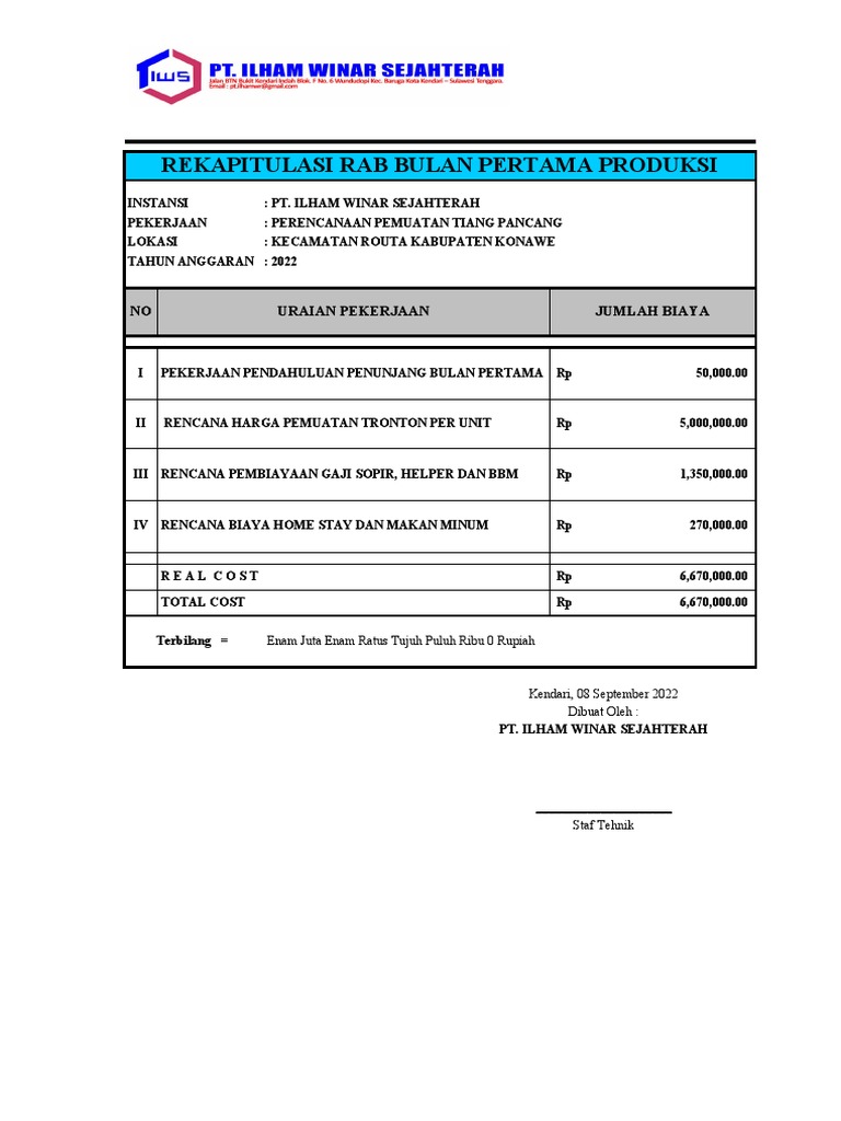 RAB Armada Tiang Pancang | PDF