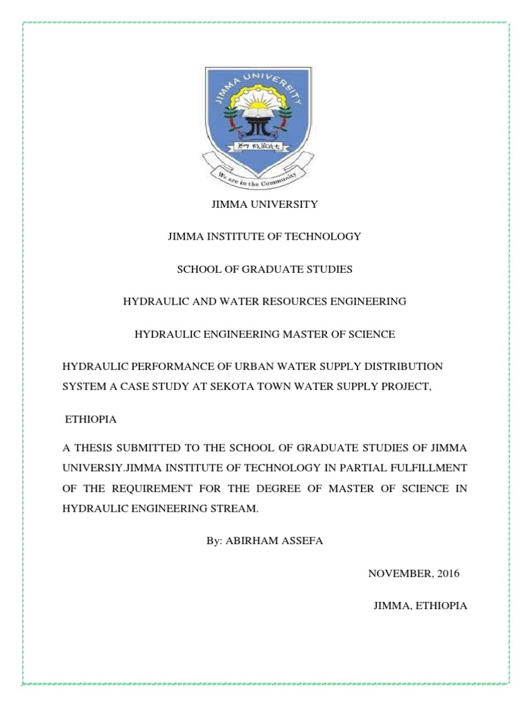 Final Thesis Corected | PDF | Water Supply | Water Supply Network