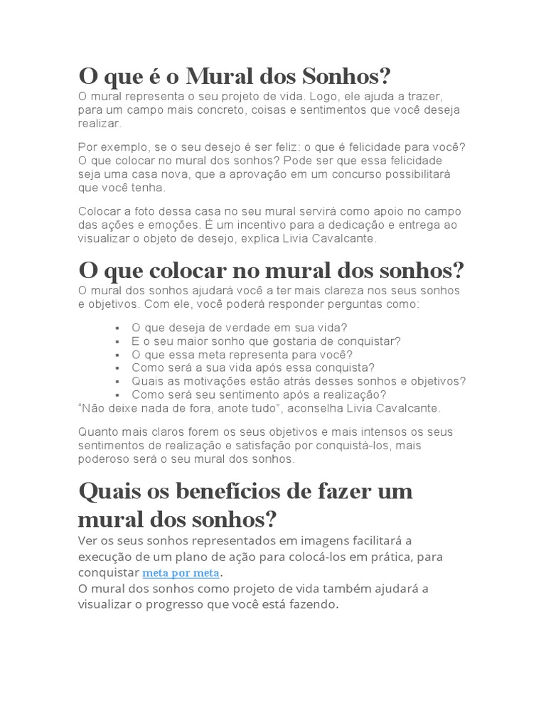 Mural Dos Sonhos | PDF | Imagem | Amor