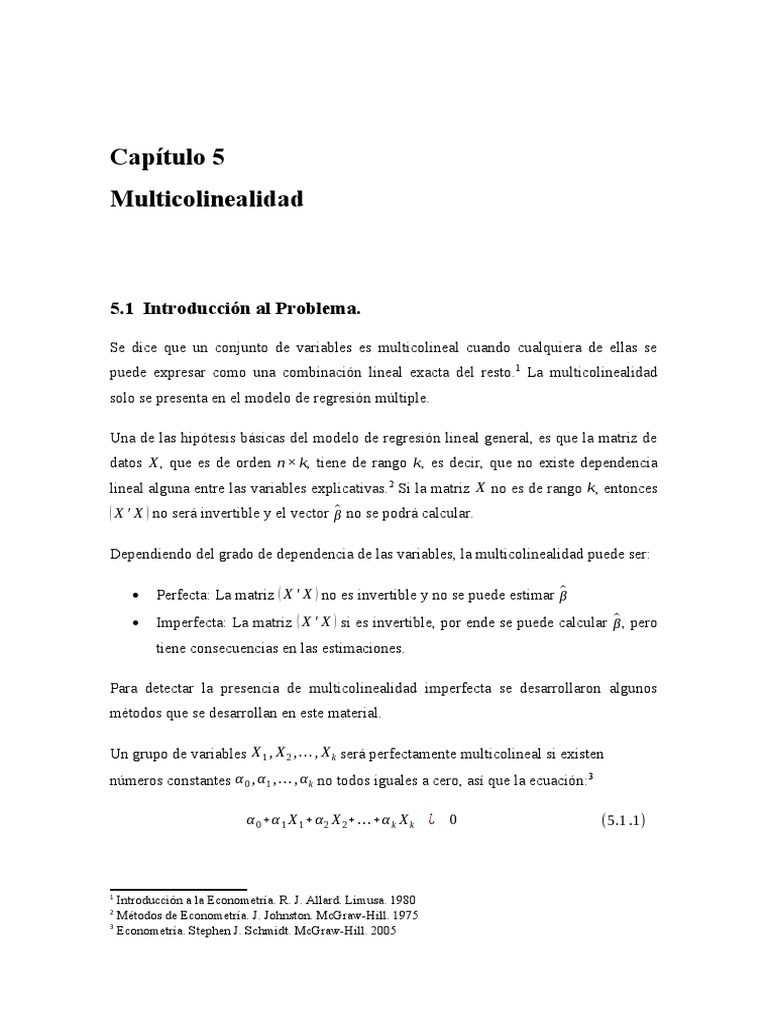 6 Multicolinealidad | PDF | Multicolinealidad | Econometría