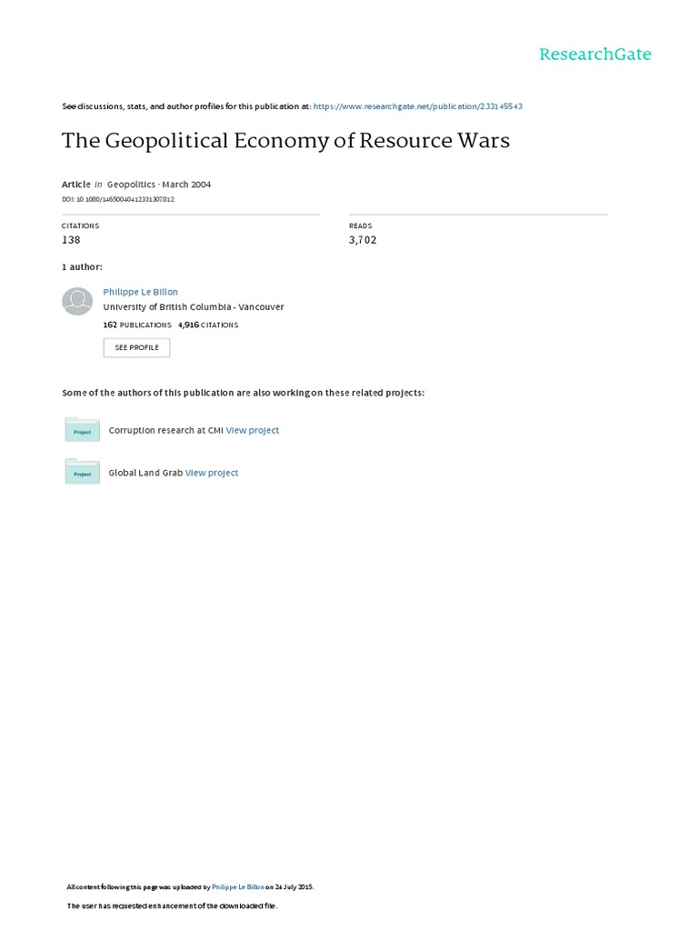 The Geopolitical Economy of Resource Wars | PDF | Angola | Democratic ...
