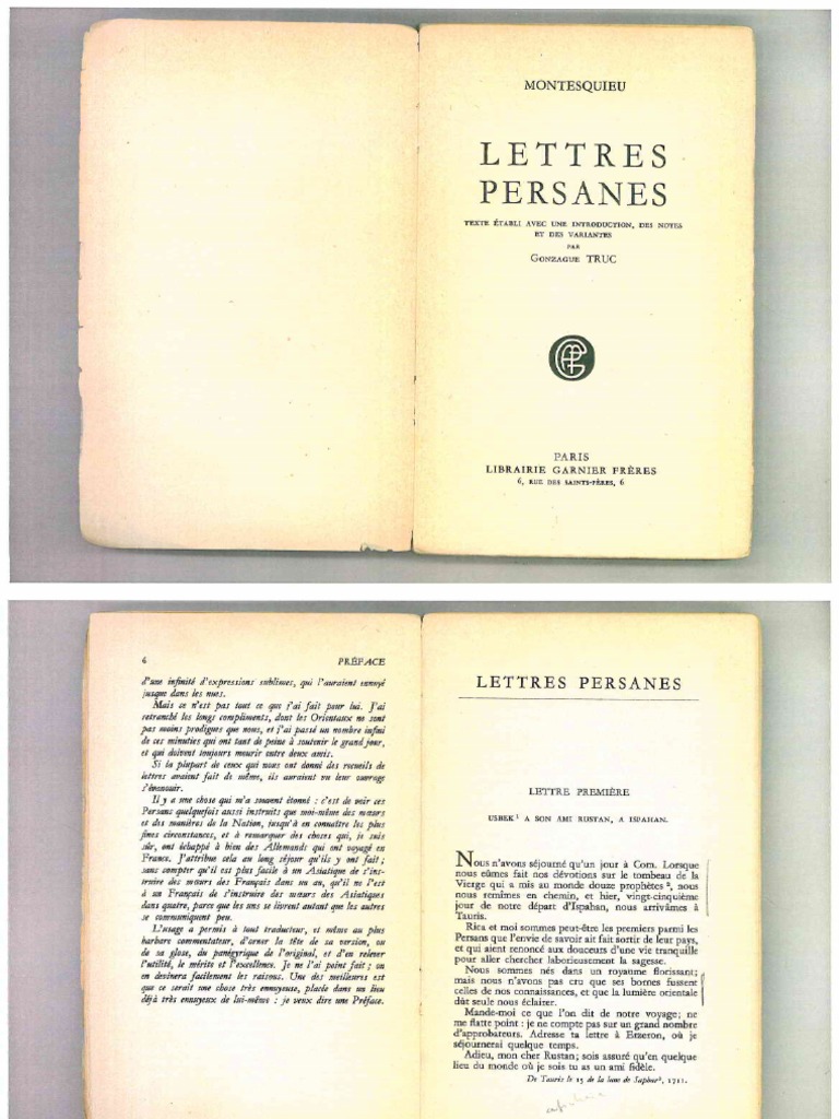 Montesquieu - Lettres Persanes | PDF