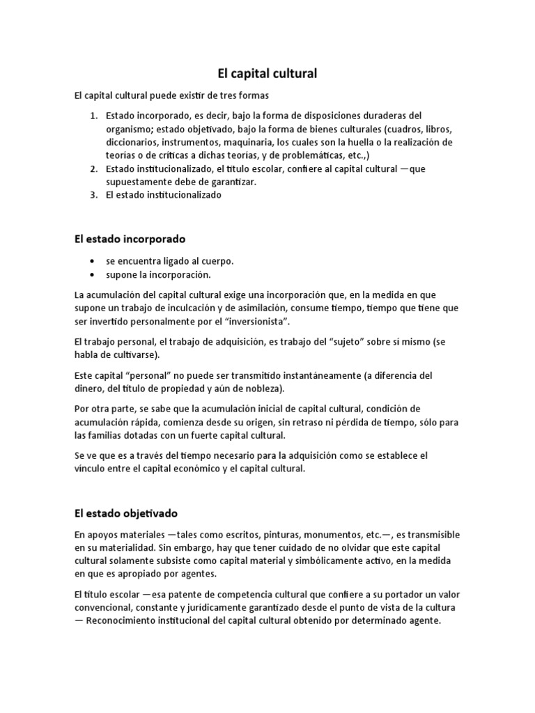 El Capital Cultural | PDF