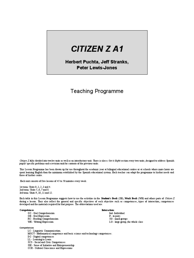 Citizen+z+a1 Paula Lomce 2017+en-Gb | PDF | Teachers | Linguistics