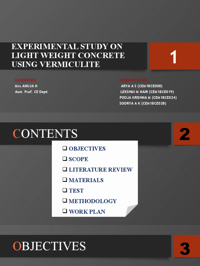 Lightweight Concrete with Vermiculite Study | PDF | Concrete ...