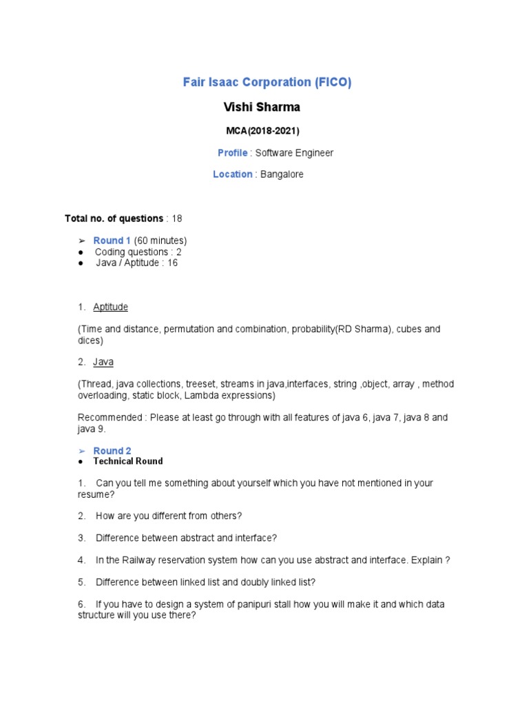 Vishi Sharma (FICO) | PDF