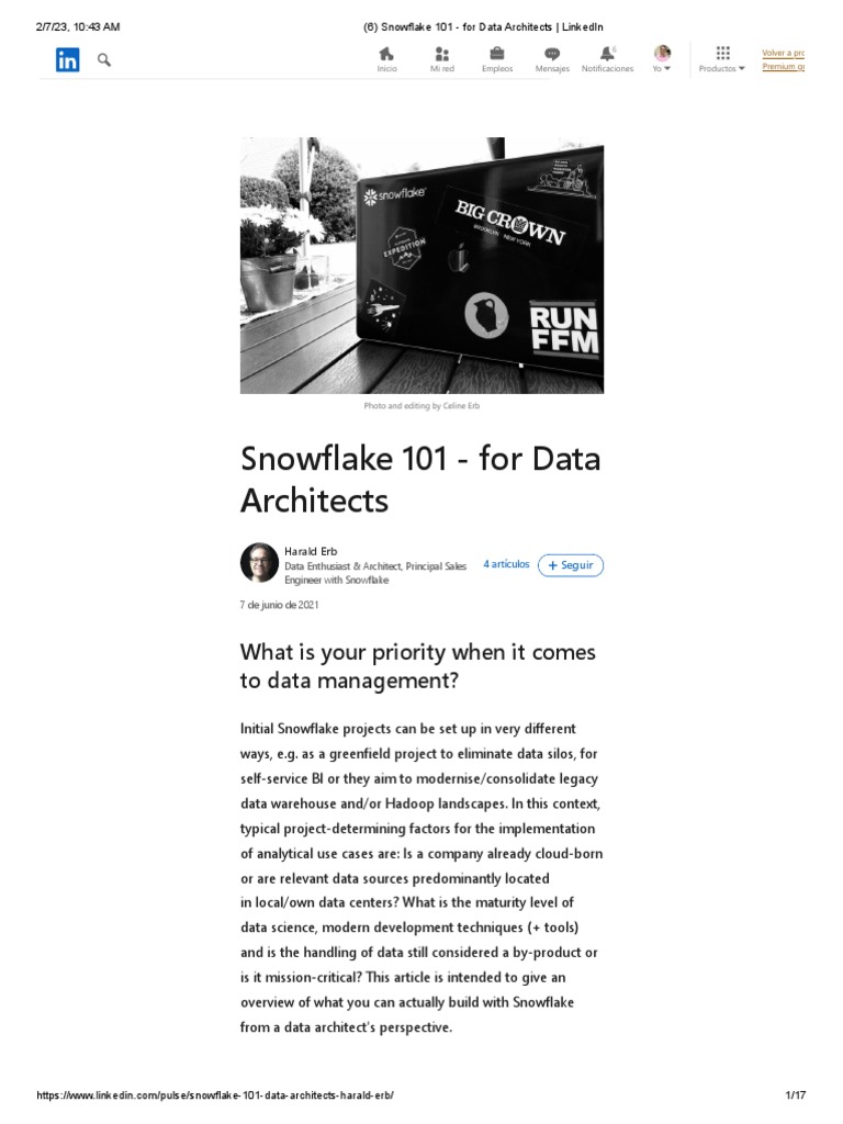 Snowflake 101 - For Data Architects - LinkedIn | PDF | Cloud Computing ...