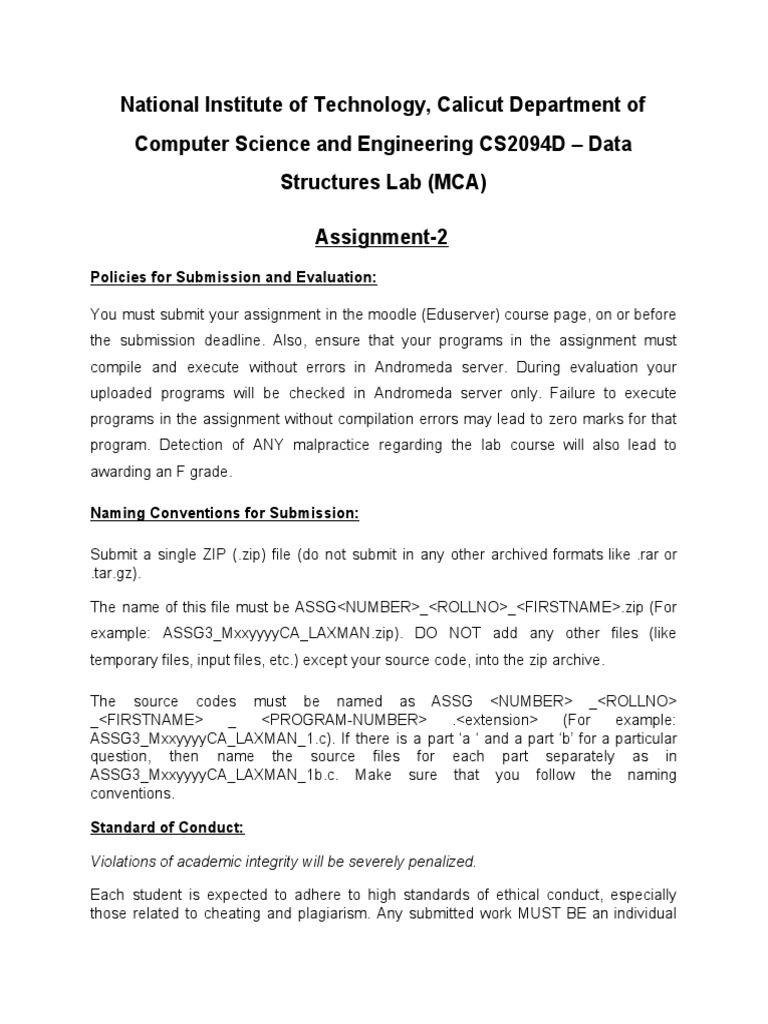 ASSIGNMENT of NIT Callicut | PDF | Computer Science | Theoretical ...