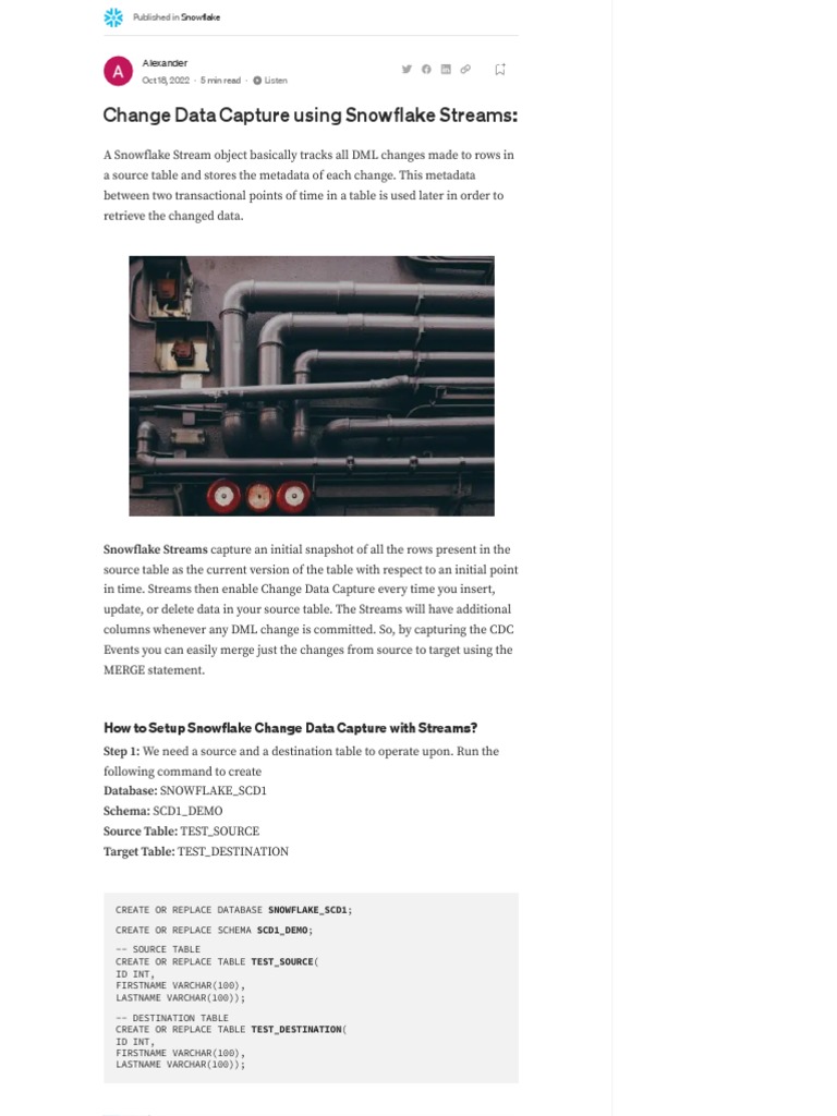 Change Data Capture Using Snowflake Streams - by Alexander - Snowflake ...