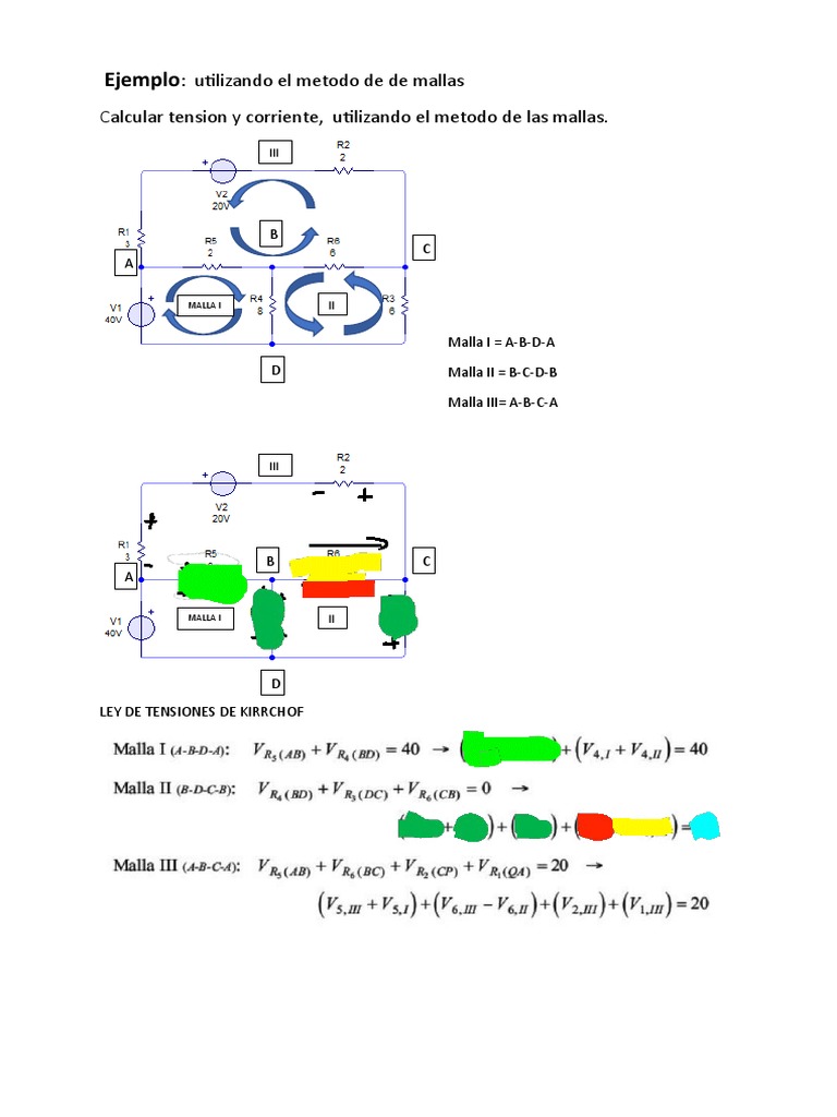 Ejemplo MALLAS | PDF | Ingenieria Eléctrica | Electricidad