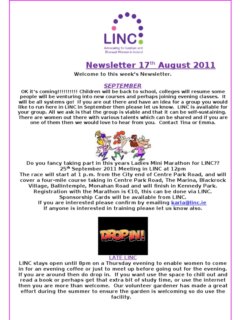 Newsletter 17th August 2011 | PDF | Lgbt | LGBTQIA+ Studies
