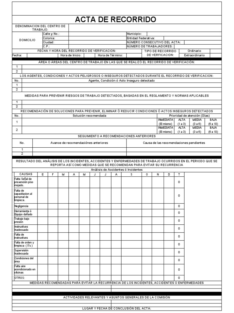 Nom-001-Stps-2008 Formato de Verificaciones Oculares, Despues de Un ...