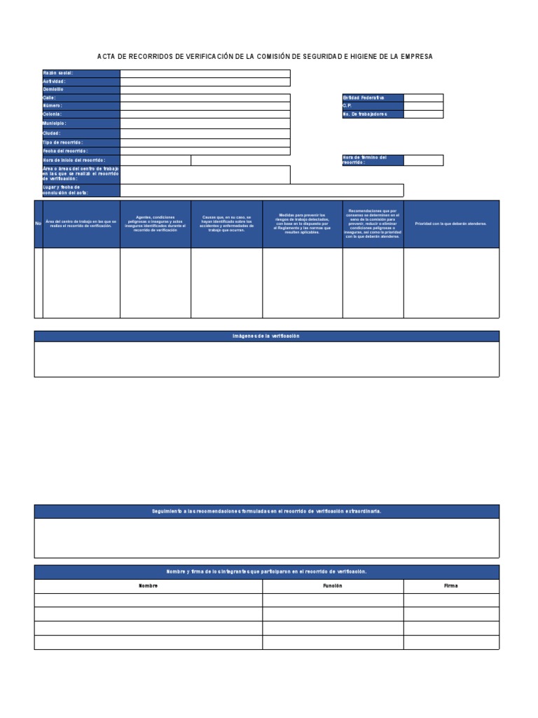Acta de Recorrido de La Comision de Seguridad e Higiene | PDF