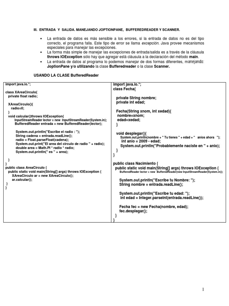 3-Entrada Salida de Datos - 2012 | PDF | Java (lenguaje de programación ...