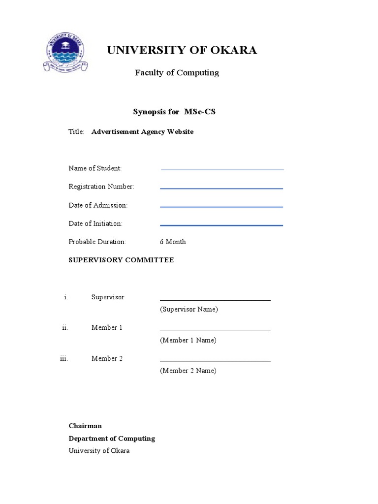 Synopsis Template DOC UO | PDF | Usability | Websites