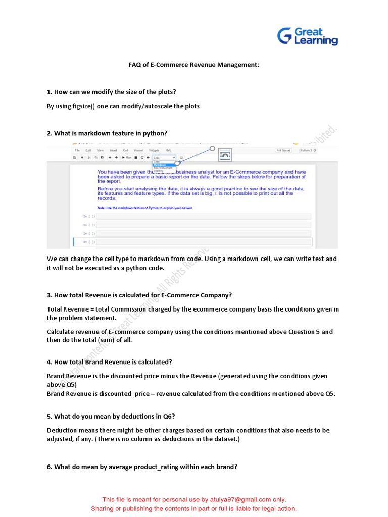 FAQ Python E-Commerce+Revenue Project | PDF | Revenue | E Commerce