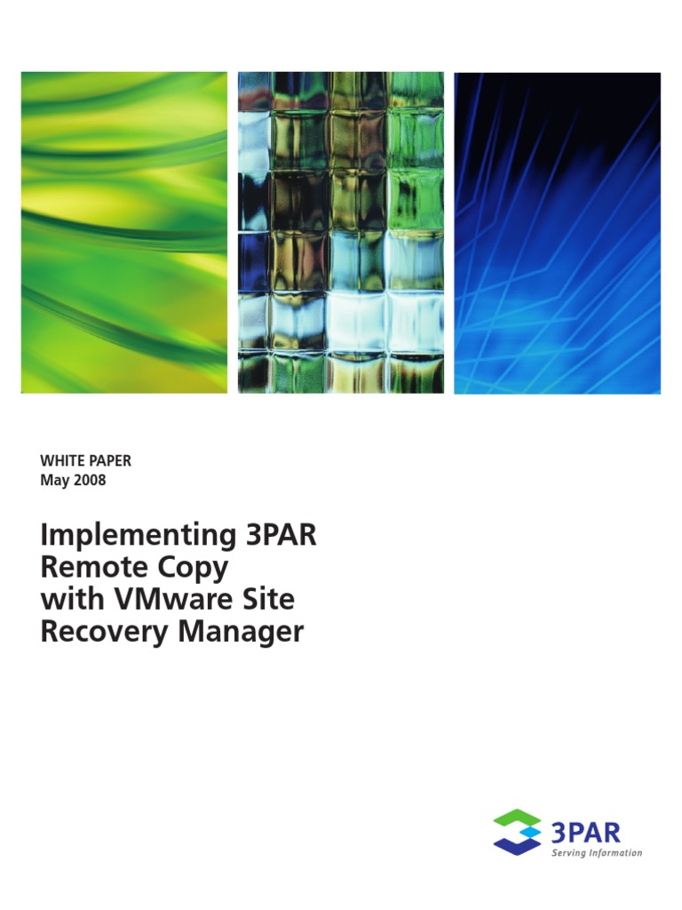 3PAR Remote Copy With VMware Site Recovery Manager | PDF | Replication ...