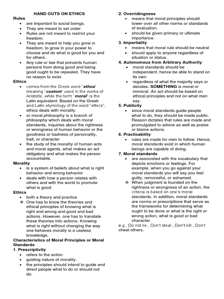 Ethics Reviewer 1 | PDF | Morality | Reason