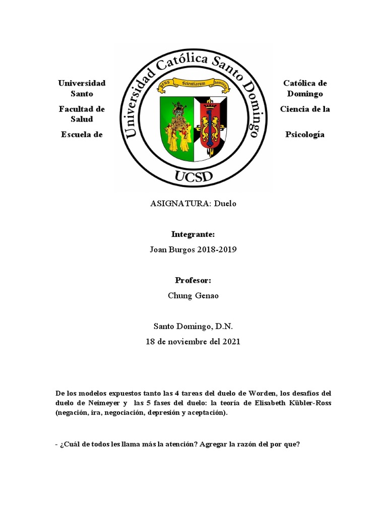 Modelos de duelo: Neimeyer y experiencias personales | PDF | Dolor ...