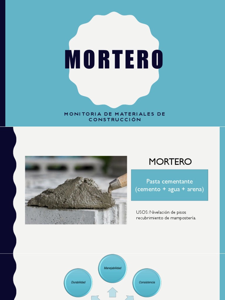 Guía de Morteros para Construcción | PDF | Cemento | Mortero (Albañilería)