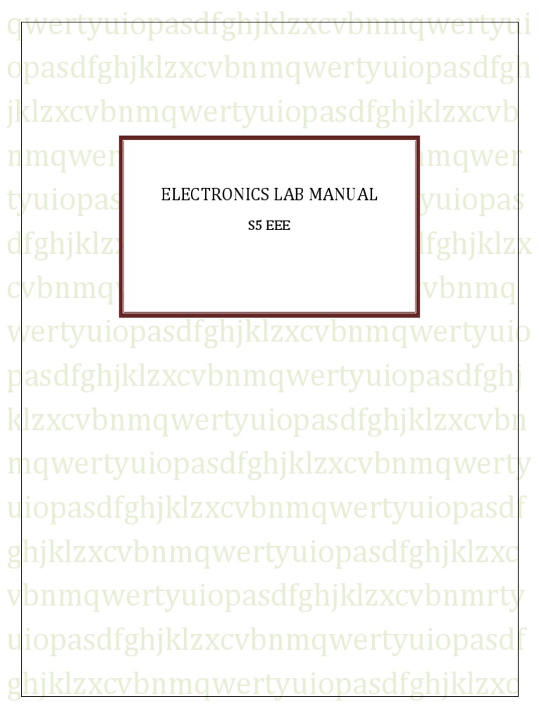Analysis of an Electronics Lab Manual | PDF | Rectifier | Electronic Oscillator