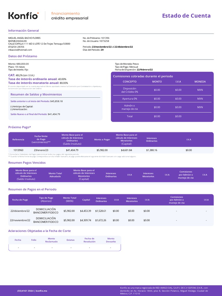659685-Estado de Cuenta Konfio | PDF | Interés | México