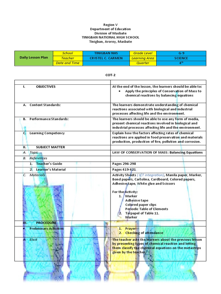 Lesson Plan 4 | PDF | Learning | Chemistry