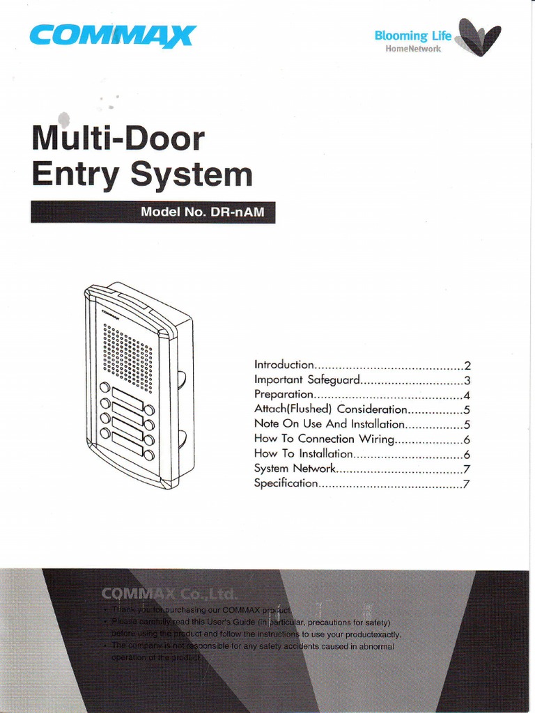 Manual de Instalare Interfon de Exterior Commax DR-4AM | PDF