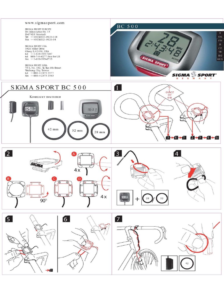 Sigma Sport BC 500 | PDF