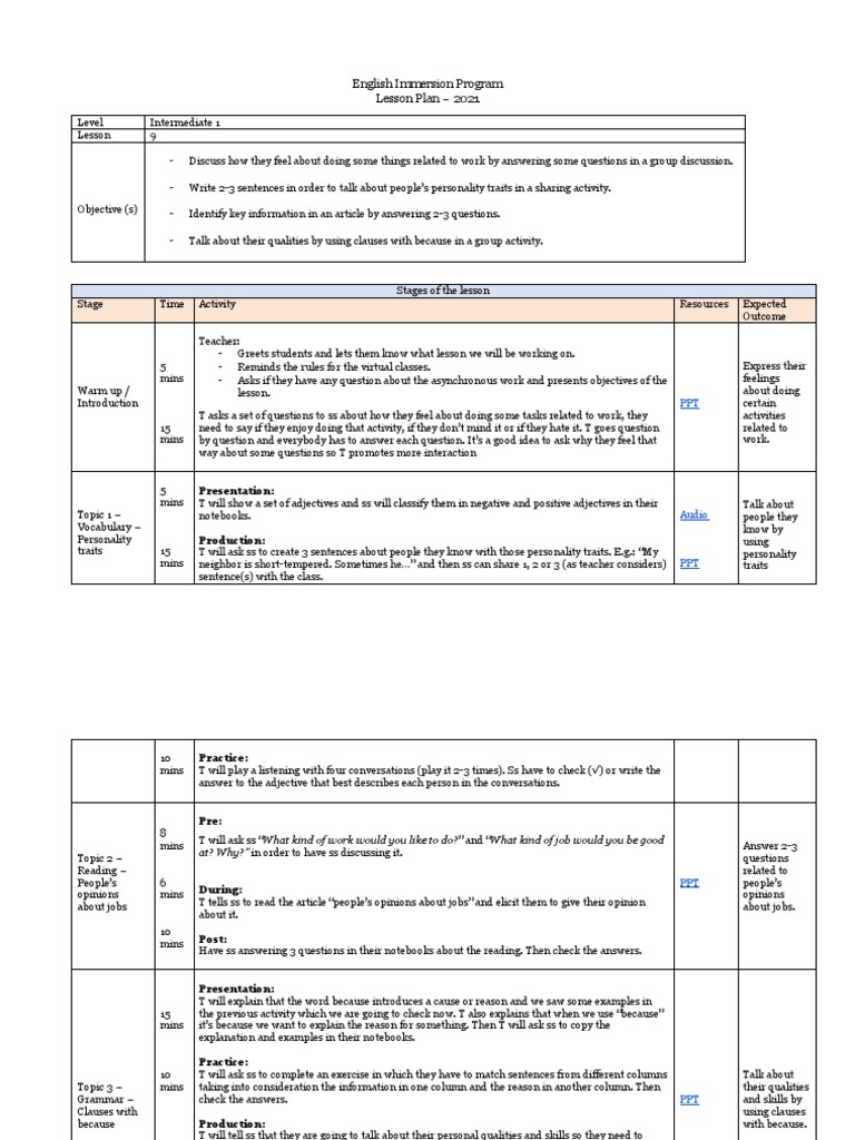 (I1) Lesson 9B - LP | PDF | Question | Sentence (Linguistics)