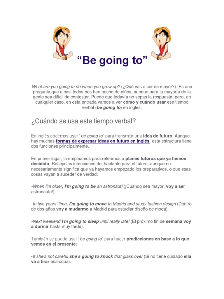 Be Going To | PDF