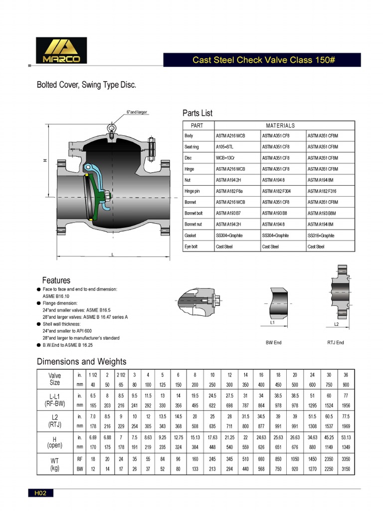 Marco Valve Casted Check Valves | PDF