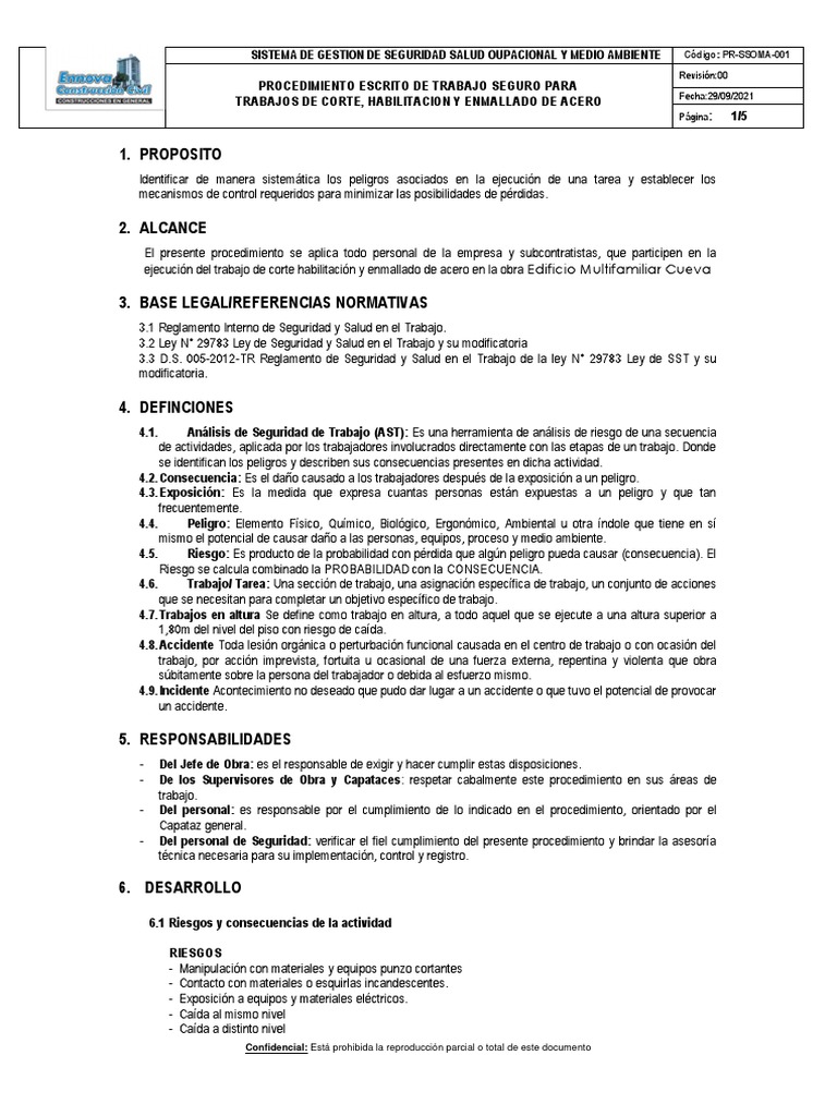 Procedimiento de Enmallado de Acero | PDF | Acero | Andamio
